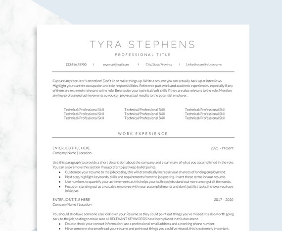 ATS Friendly Resume Template Professional ATS Resume CV - Etsy