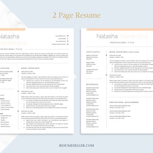 Clean Modern Resume Template for Word, Modern CV Template for Word, 1 ...