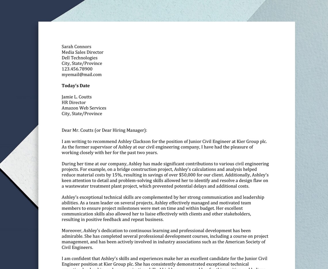 Simple Recommendation Letter Template, Letter of Recommendation ...