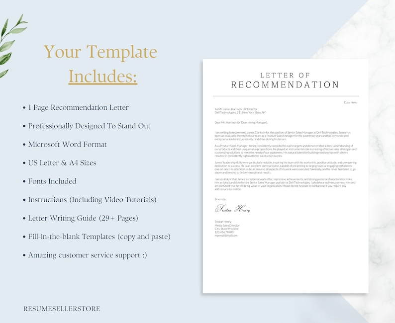 Personal Reference Letter Template, Recommendation Letter Template ...