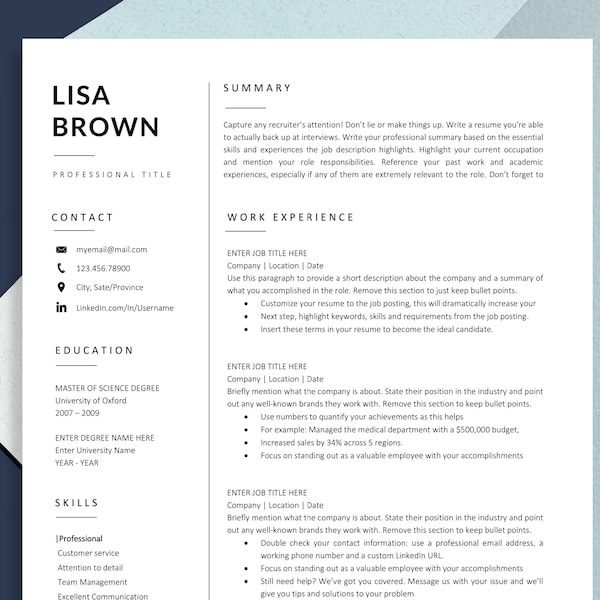 Creative Resume - Etsy UK