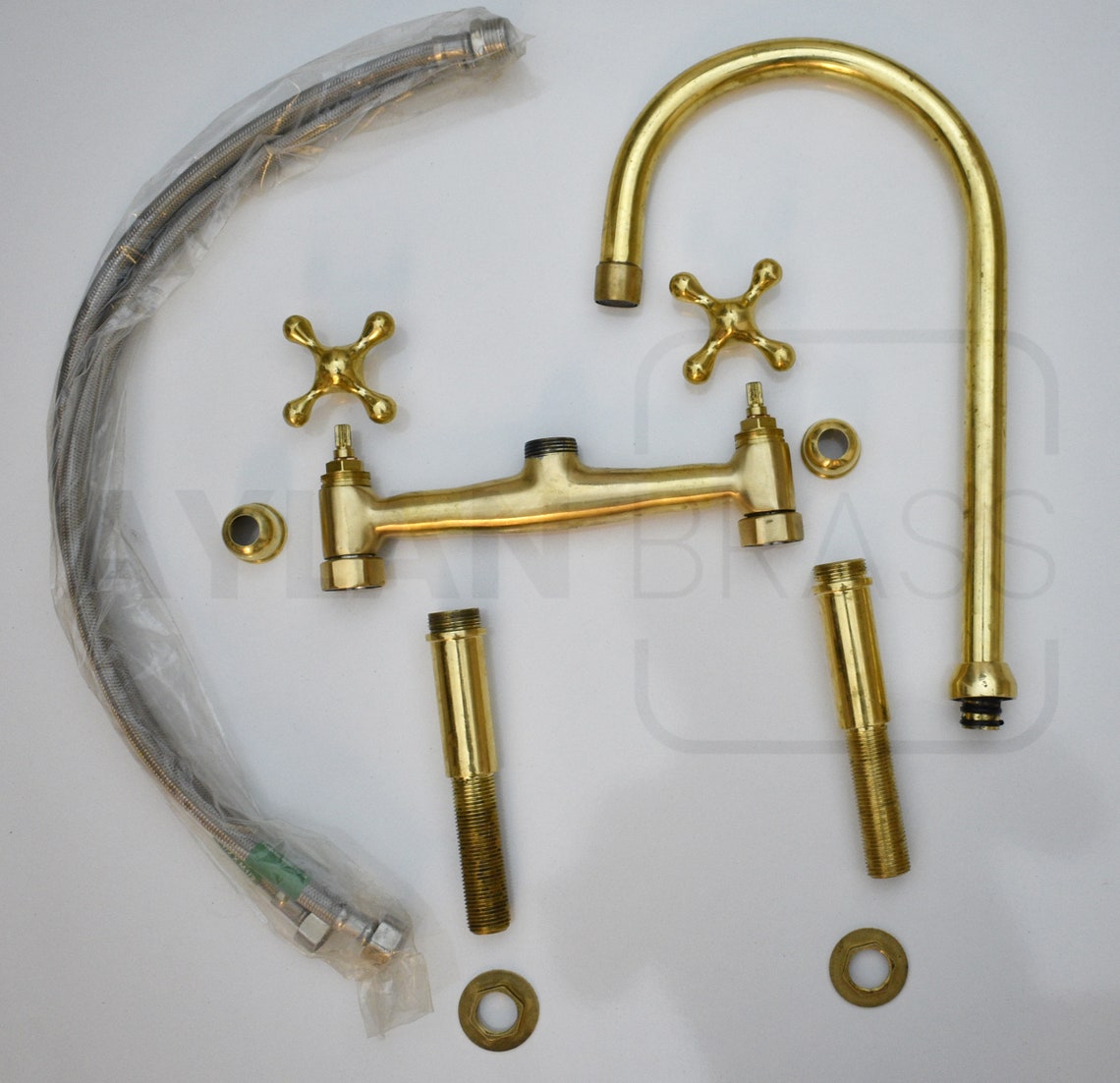 Solid Brass Bridge Faucet for Kitchen Antique Brass Bridge - Etsy