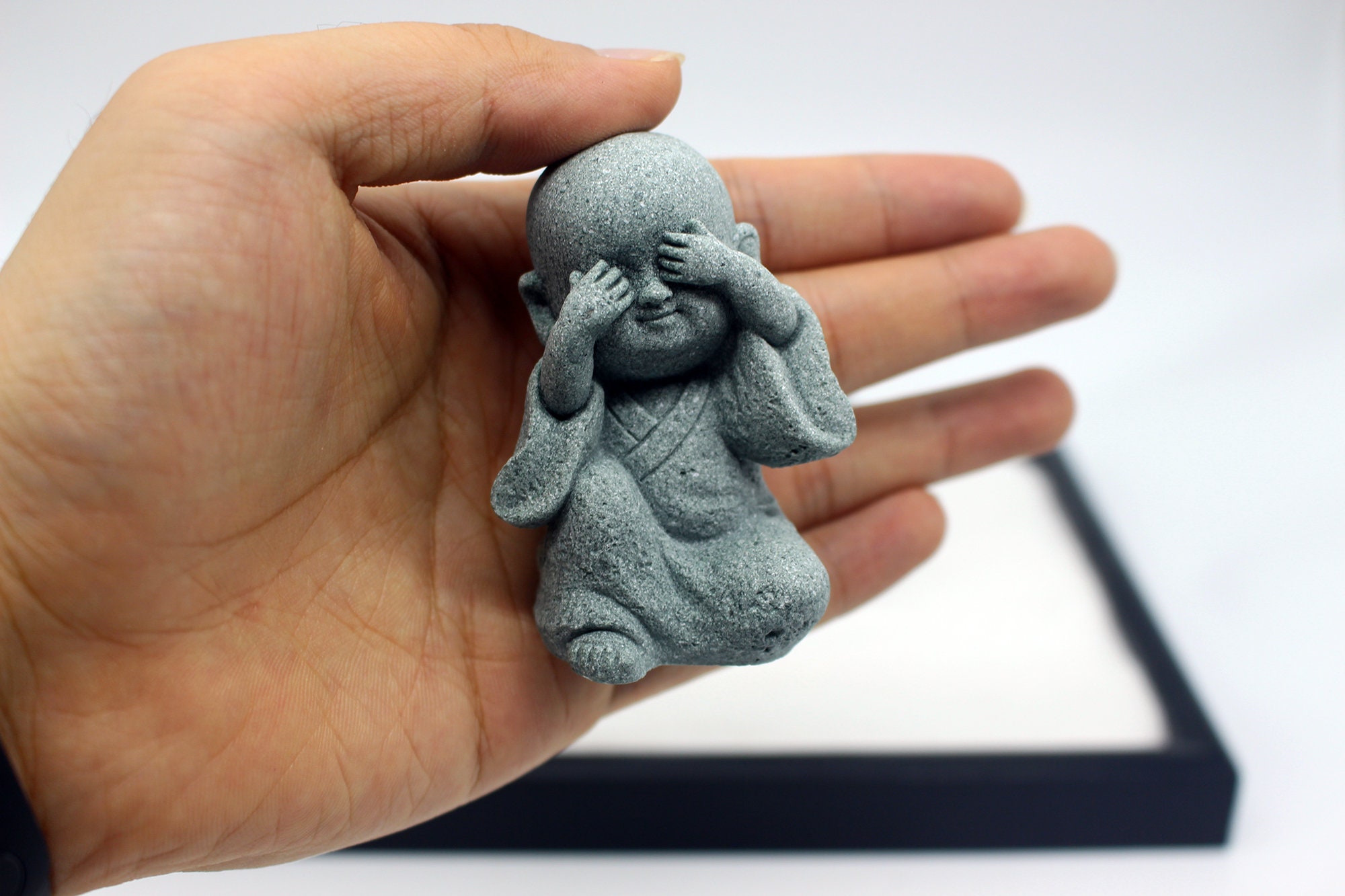 Cute Monk Statue Mini Buddha Decor Cute Desk Decor Zen - Etsy