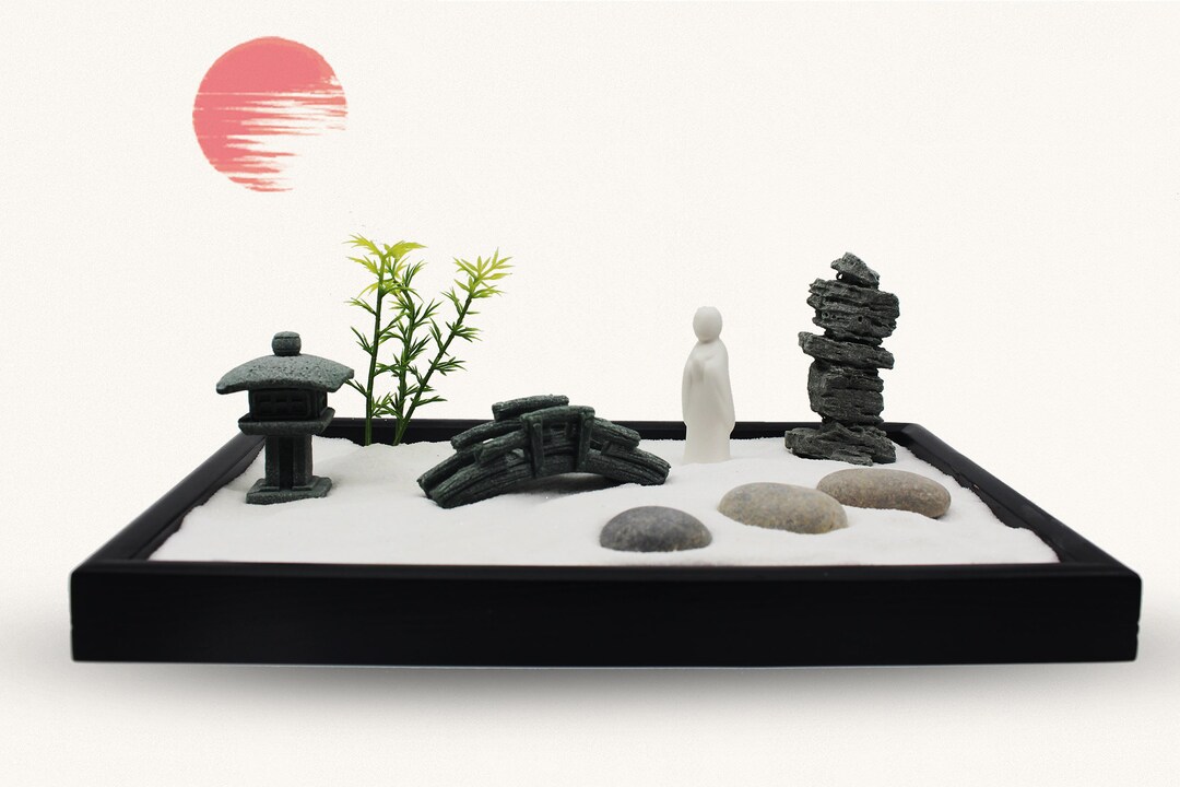 Japanese Zen Garden Kit Japanese Desk Decor Temple Monk - Etsy Singapore