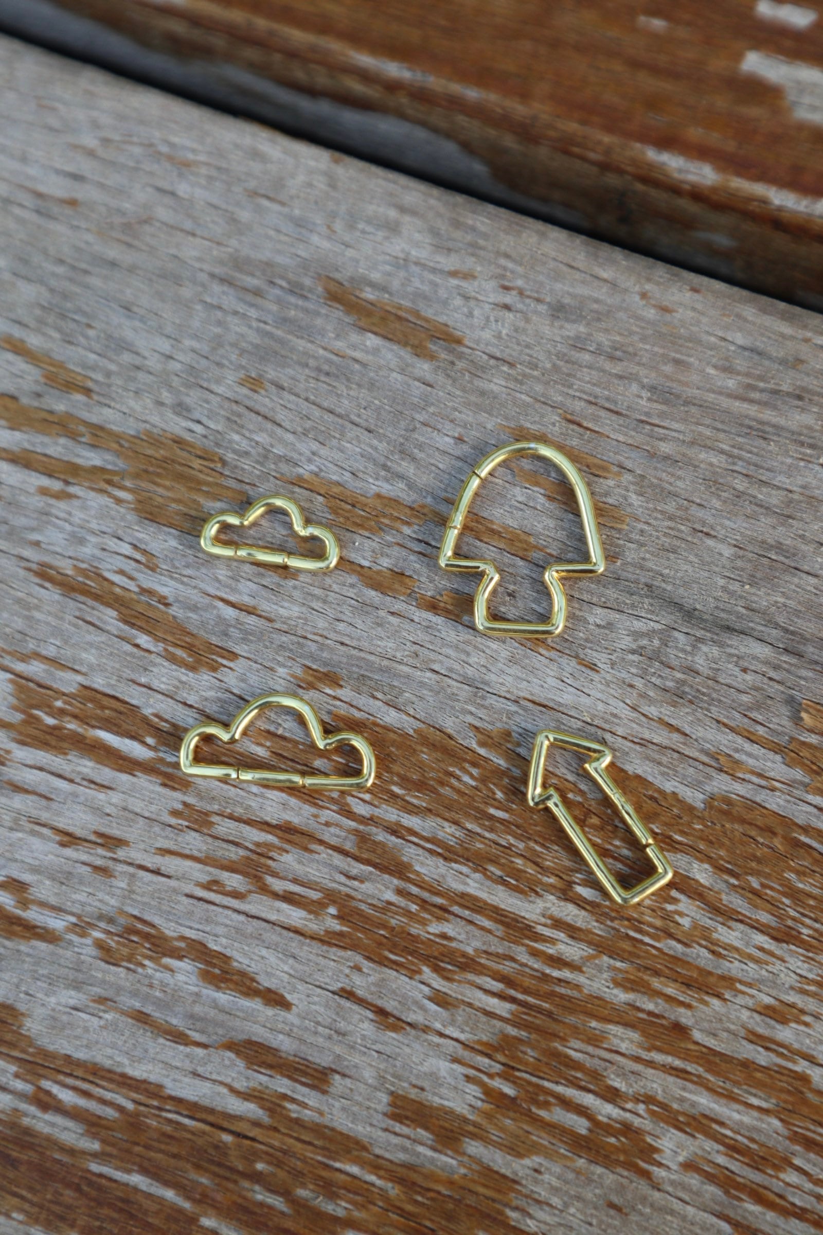 Super Cute 18k Solid Gold Connectors in Cloud Mushroom and - Etsy