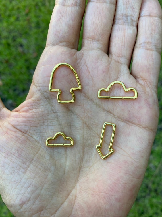Super Cute 18k Solid Gold Connectors in Cloud Mushroom and - Etsy