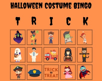 Halloween Costume Bingo - Etsy