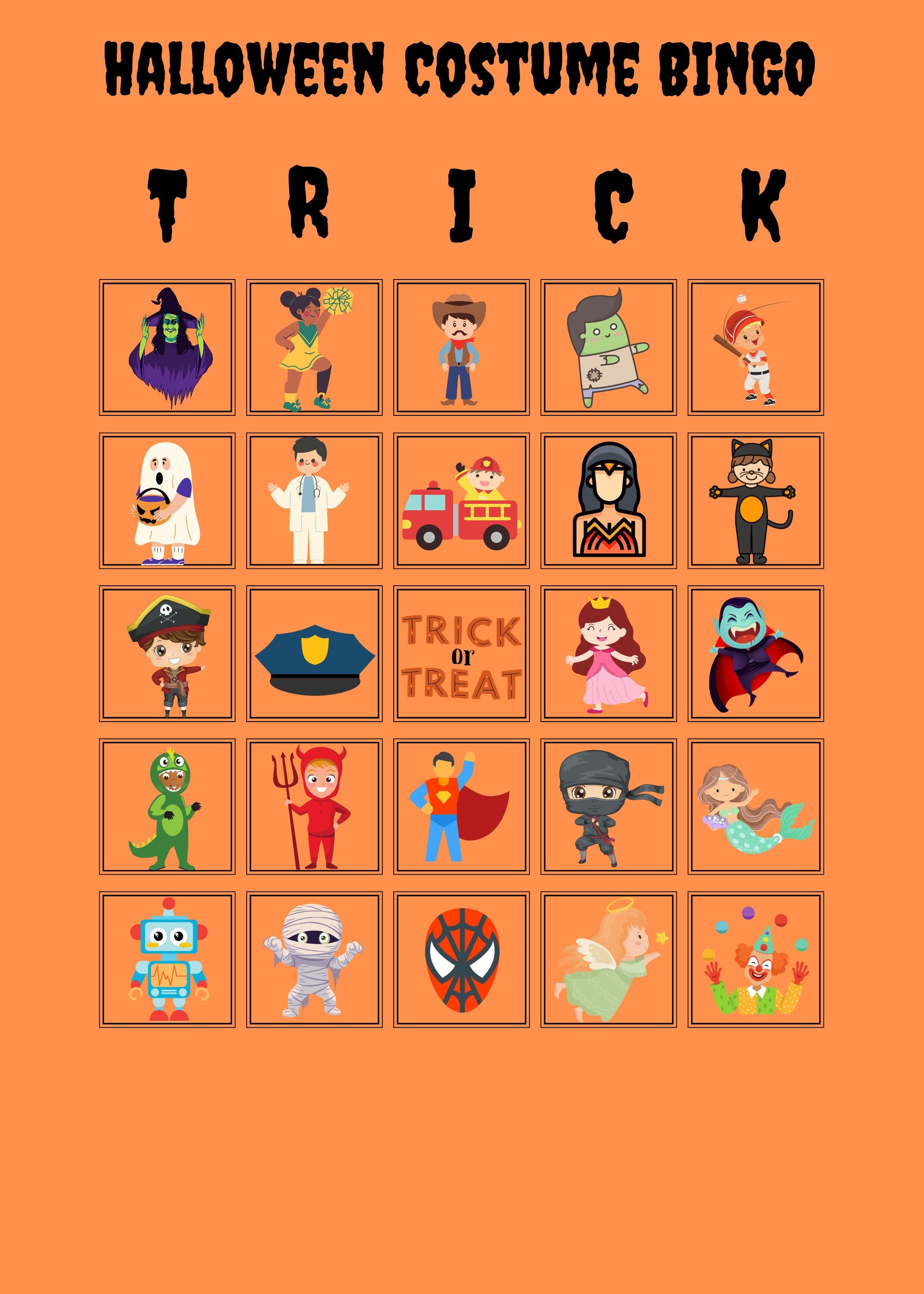 Halloween Costume Bingo - Etsy