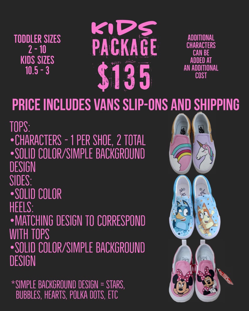 Kids Custom Vans / Custom Painted Shoes / Hand Painted / Made to Order ...