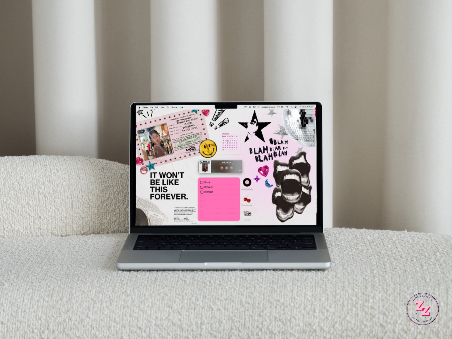 2025 EDITABLE Aesthetic Desktop MacBook Wallpaper | Y2K Customizable ...