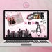 EDITABLE Y2K Desktop MacBook Wallpaper | Y2K Customizable Black Pink ...