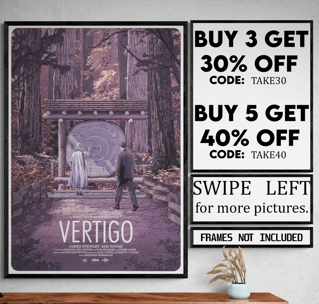 Vertigo Movie/show Poster Wall Art Printed & Shipped 1813 - Etsy