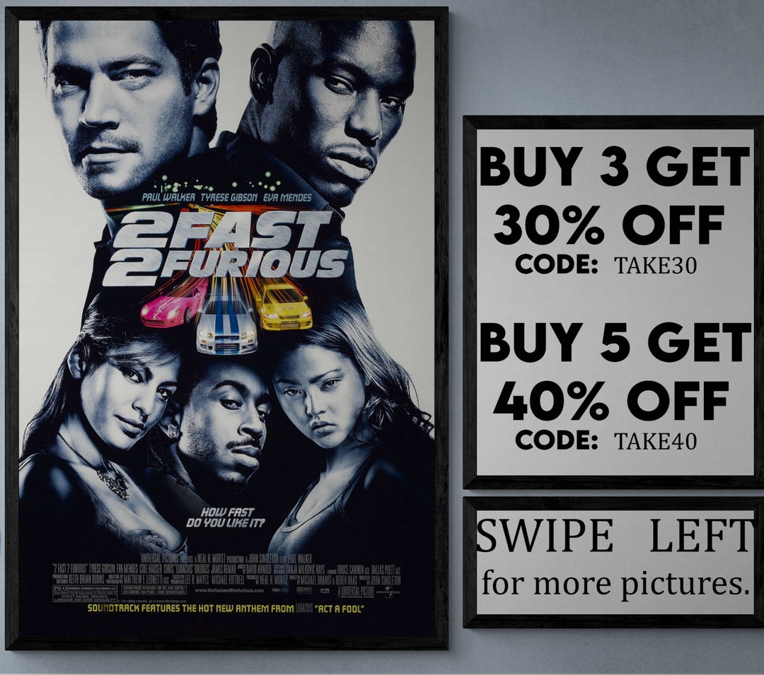 Fast and Furious Movie/show Poster Wall Art Printed & Shipped 1005 ...