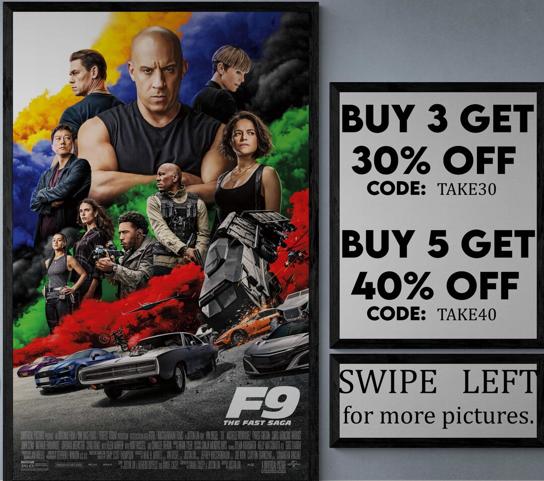 Fast and Furious Movie/show Poster Wall Art Printed & Shipped 1001 - Etsy