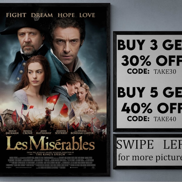 Les Miserables Movie Poster - Etsy