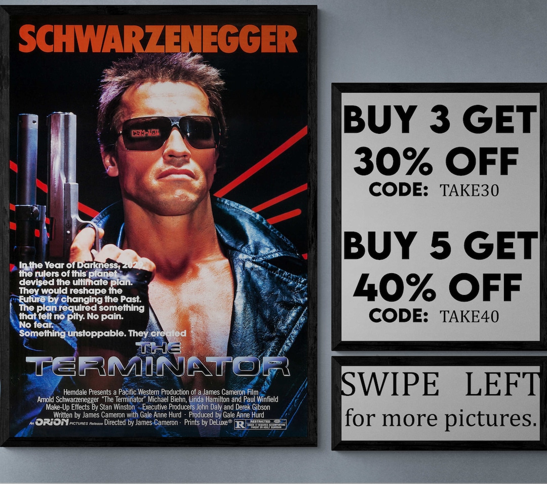 The Terminator Movie/show Poster Wall Art Printed & Shipped 989 - Etsy