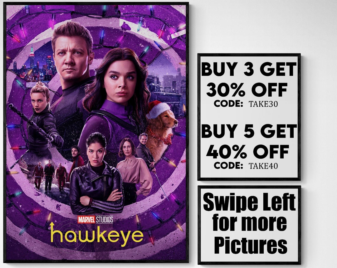 Hawkeye art mural daffiche de film / spectacle imprimé et expédié 1310 ...