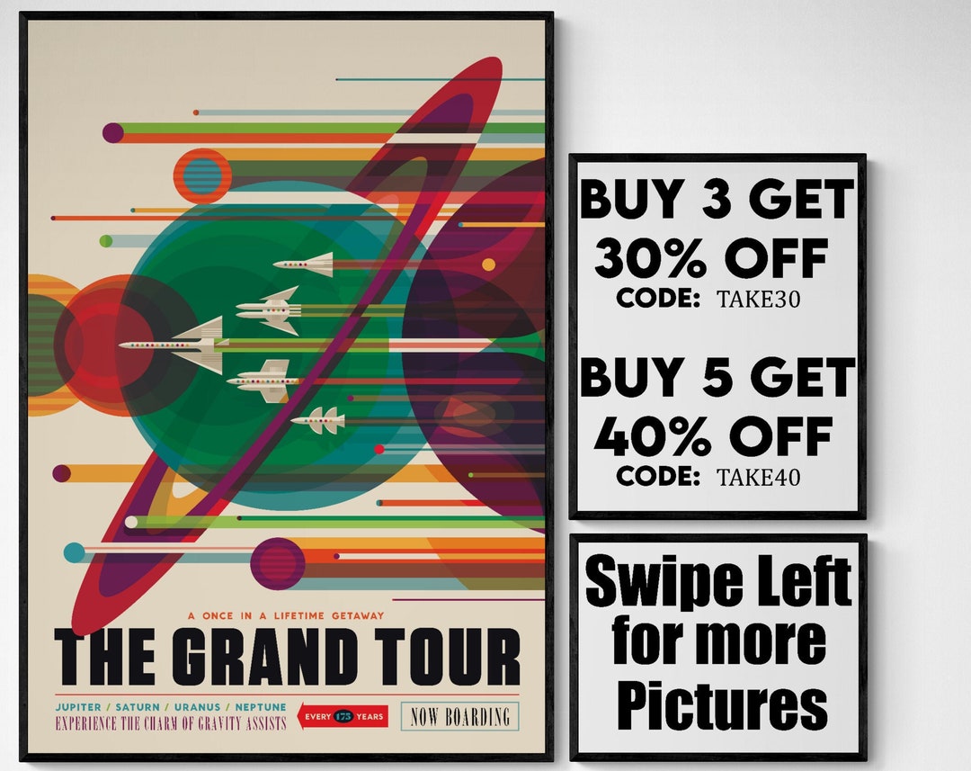 The Grand Tour Nasa Space Jpl Travel Posters. Nasa Poster Wall Art ...