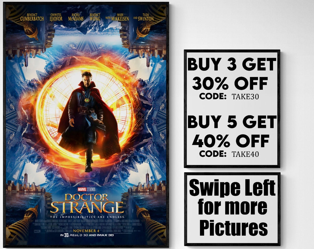 Dr strange art mural daffiche de film / spectacle imprimé et expédié ...