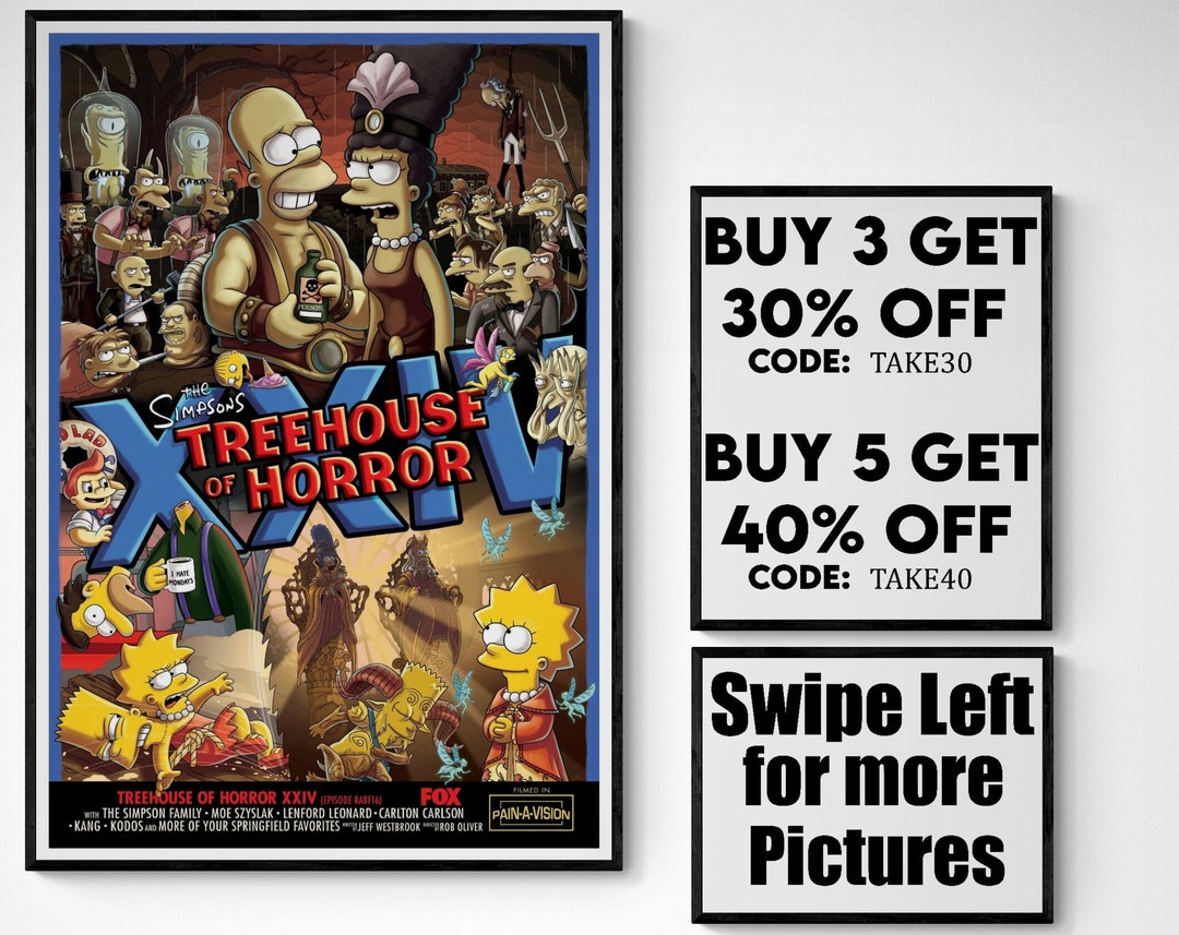 The Simpsons Treehouse of Horror Movie/show Poster Wall Art Printed ...