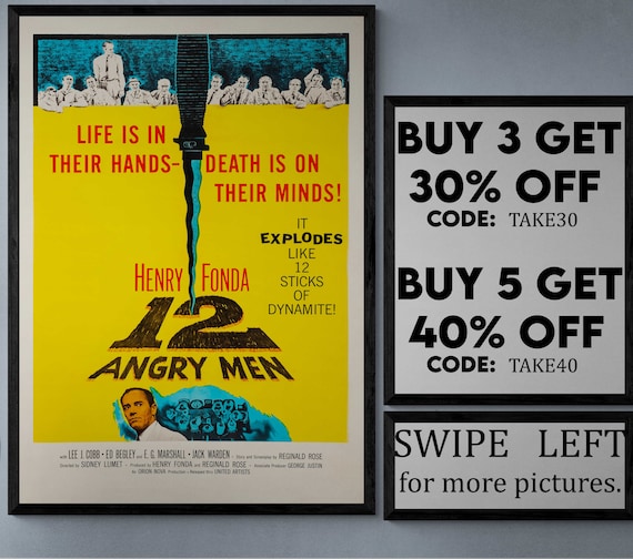 12 Angry Men Movie/show Poster Wall Art Printed & Shipped - Etsy