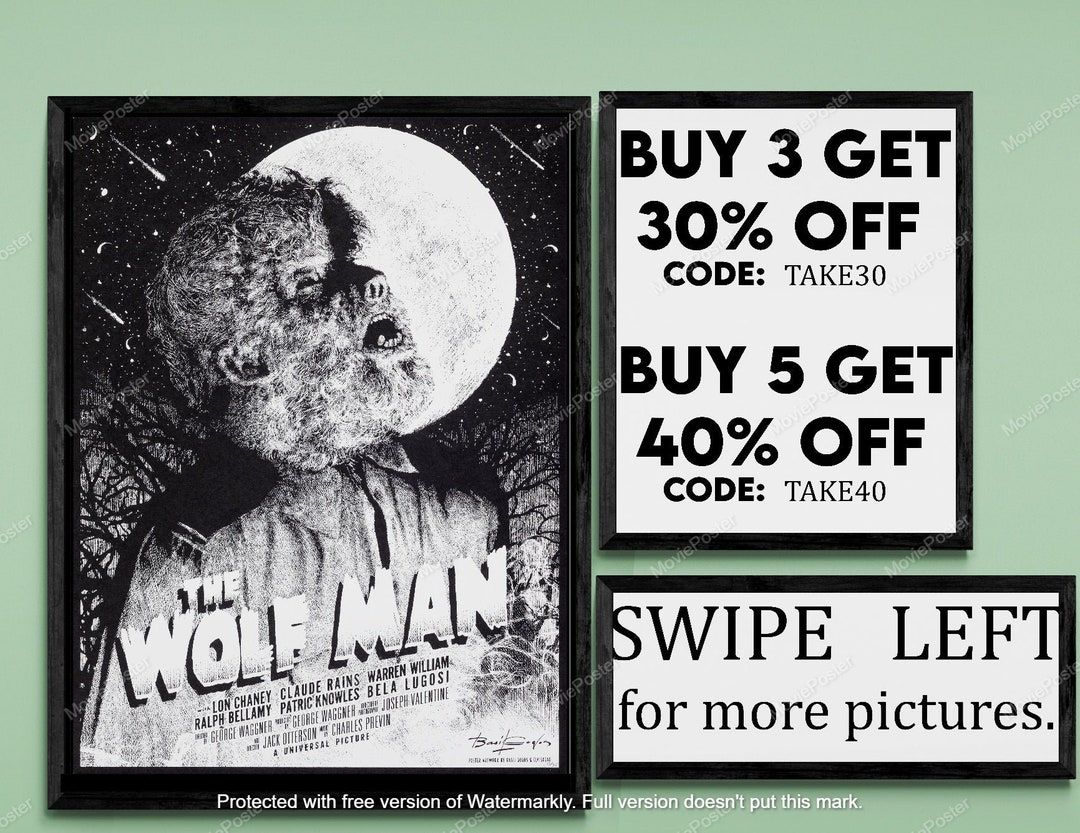 The Wolf Man Movie/show Poster Wall Art Printed & Shipped 473 - Etsy UK