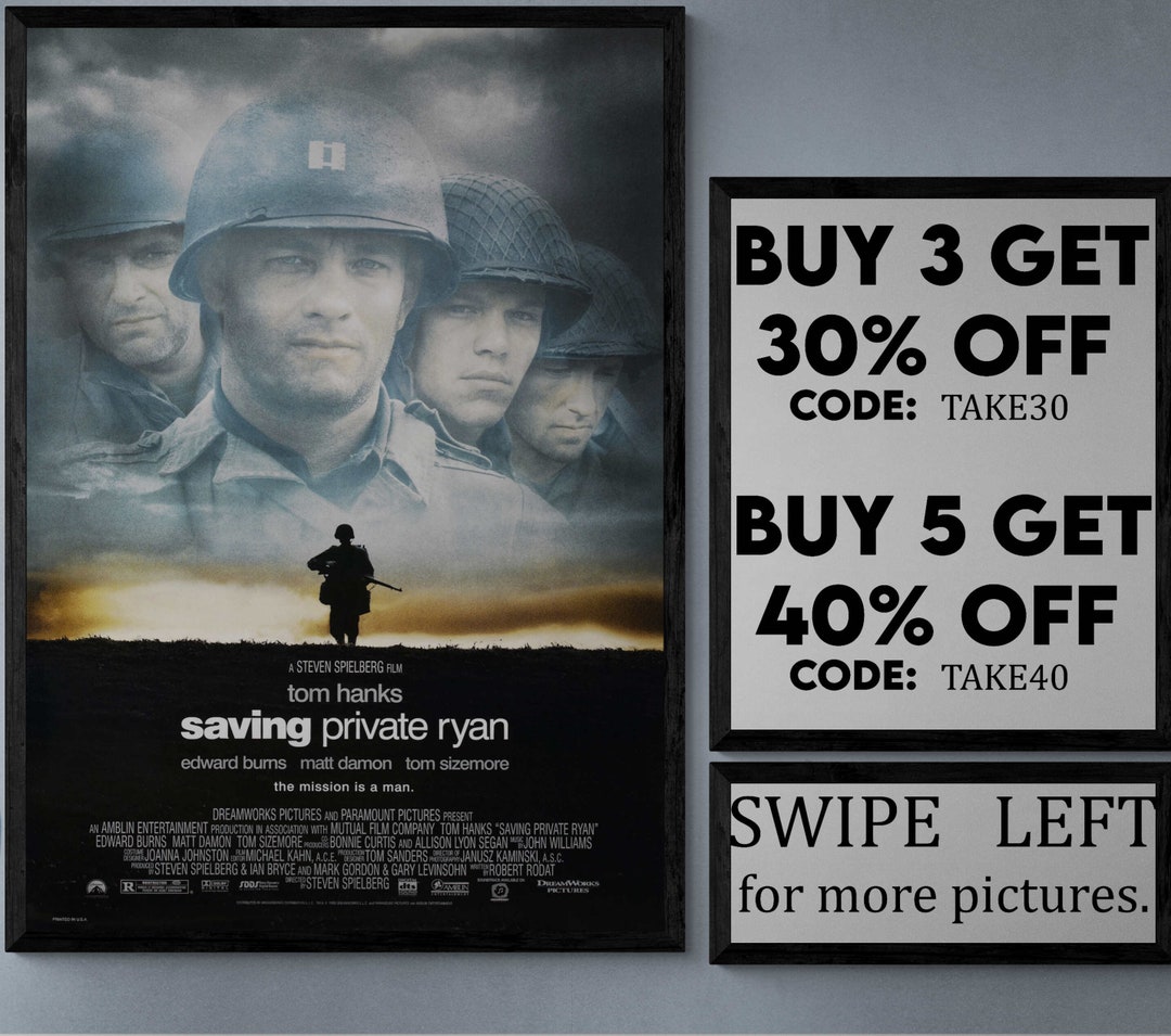 Saving Private Ryan Movie/show Poster Wall Art Printed & Shipped 701 - Etsy