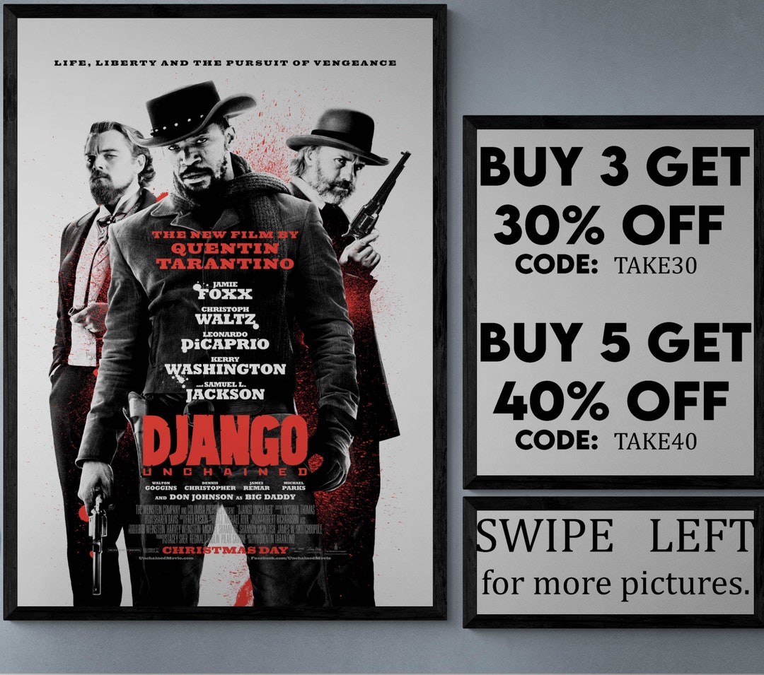 Django Unchained Movie/show Poster Wall Art Printed & Shipped 821 - Etsy