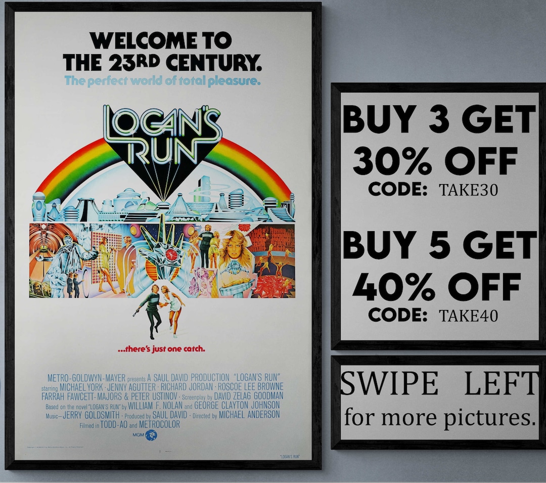 Logans Run Movie/show Poster Wall Art Printed & Shipped 560 - Etsy