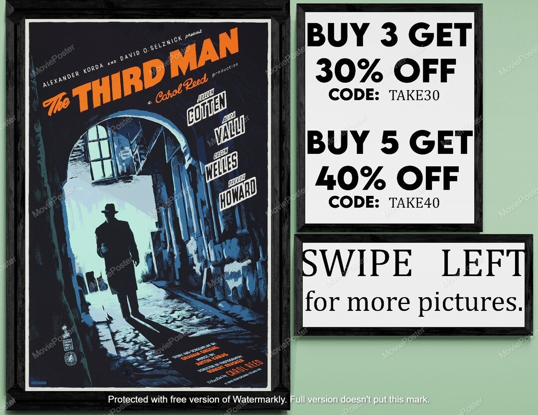 The Third Man Movie/show Poster Wall Art Printed & Shipped 337 - Etsy