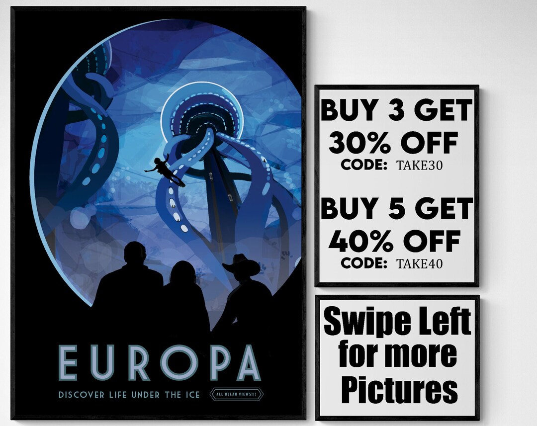 Europa Nasa Space Jpl Travel Posters. Nasa Poster Wall Art. - Etsy