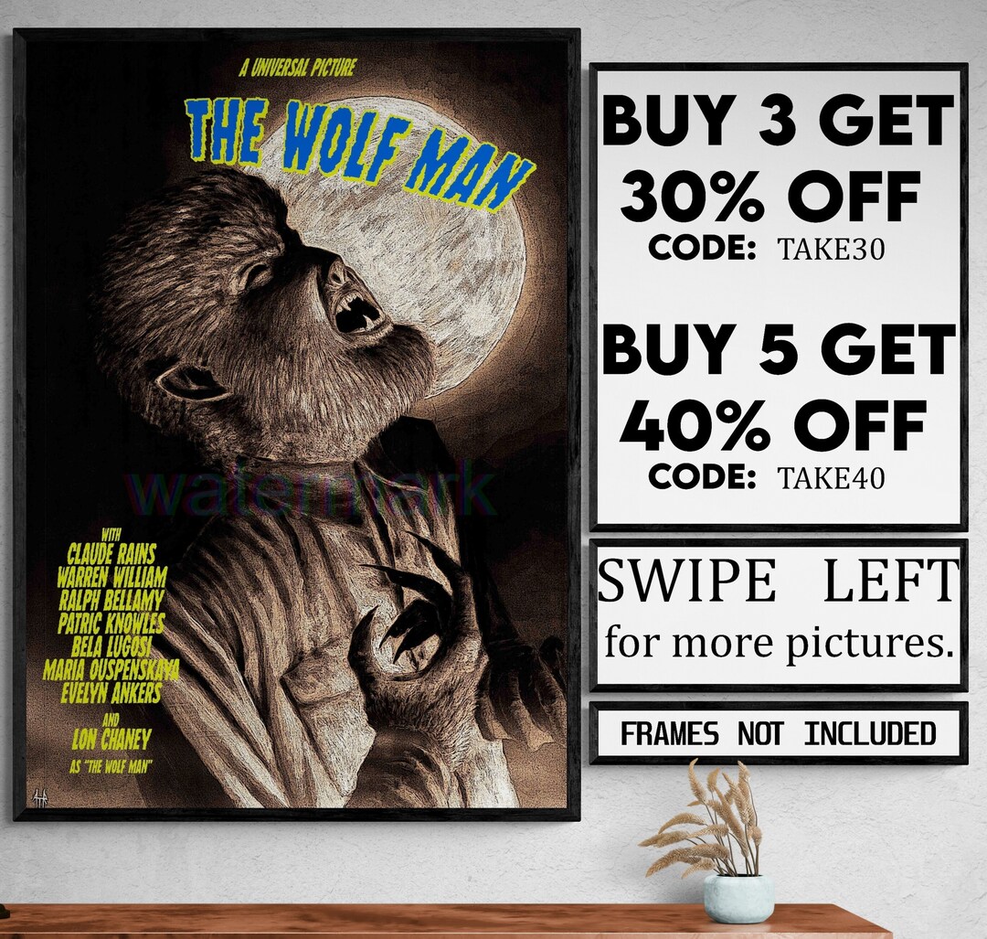 The Wolf Man Movie/show Poster Wall Art Printed & Shipped 1808 - Etsy