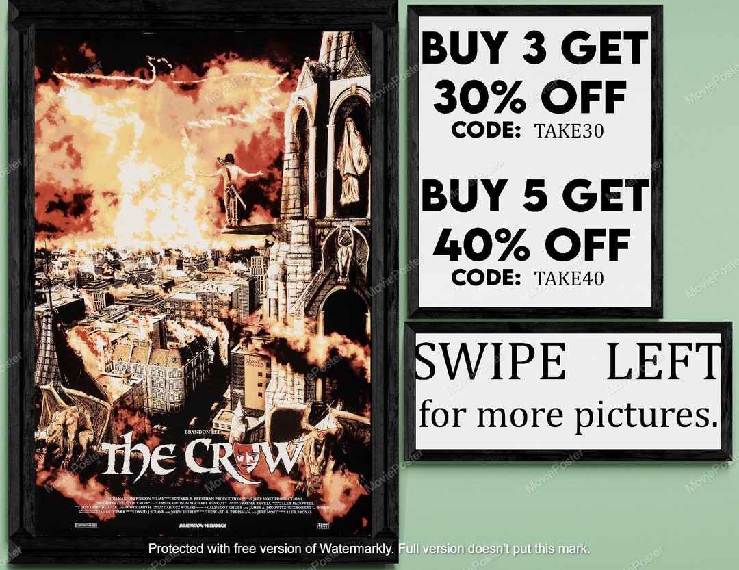 The Crow, Devil's Night Movie/show Poster Wall Art Printed & Shipped ...