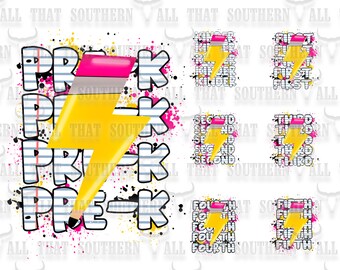 Back to School ASL Bundle 1st, 2nd, 3rd, 4th, 5th Grade Png Files - Etsy