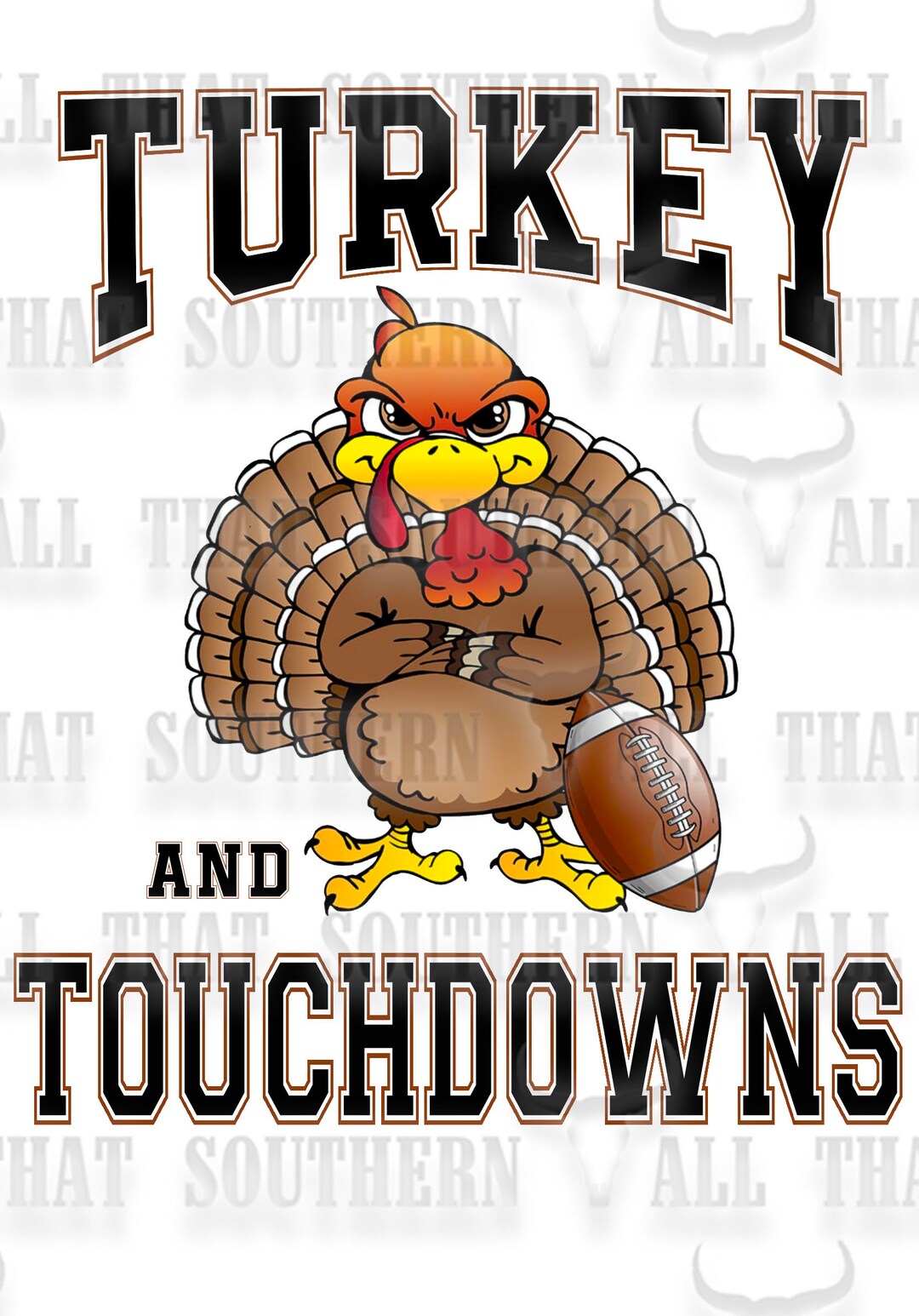 Turkey and Touchdowns THANKSGIVING PNG (digital Download Only) - Etsy
