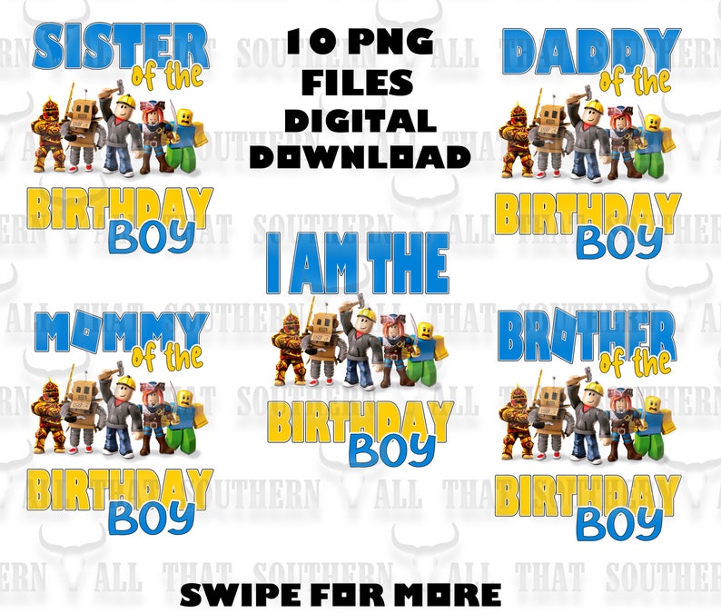 Roblox Birthday PNG Files: Family Sublimation Designs (digital Download ...