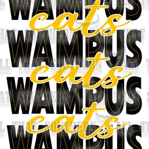 Wampus Cats Png School Mascot (digital Download Only) for Sublimation ...