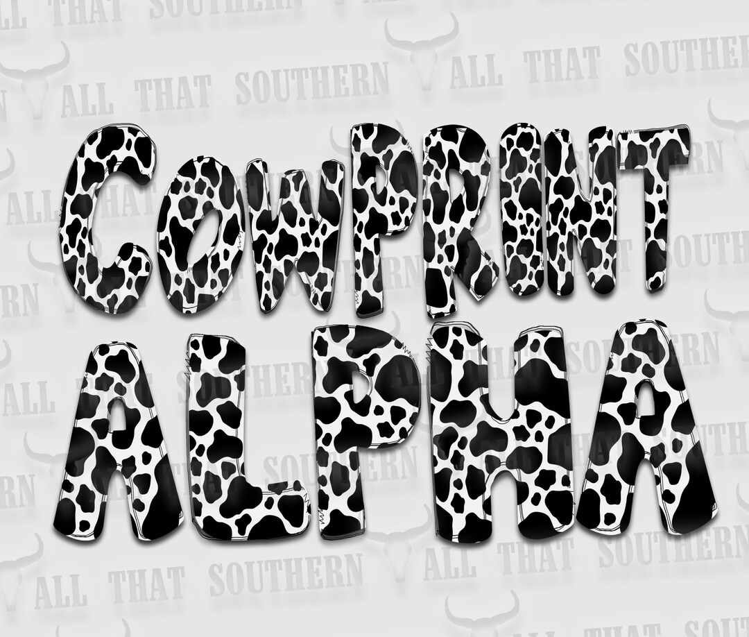 Cowprint Alphabet Png (digital Download Only) - Etsy