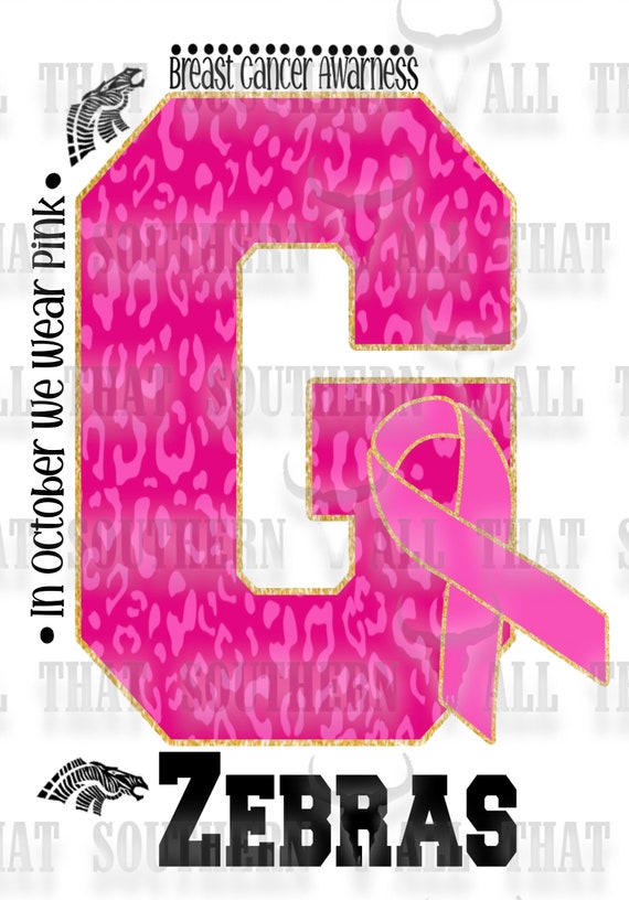 Breast Cancer Awareness Zebras Leopard Print PNG digital - Etsy