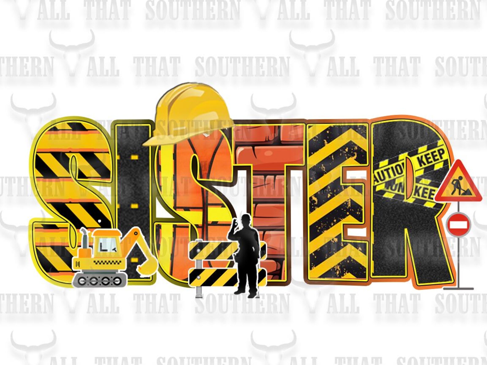 ONE Construction Birthday Family Bundle Pngs (digital Download Only ...