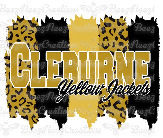 Cleburne Yellow Jackets Leopard Print PNG digital Download - Etsy