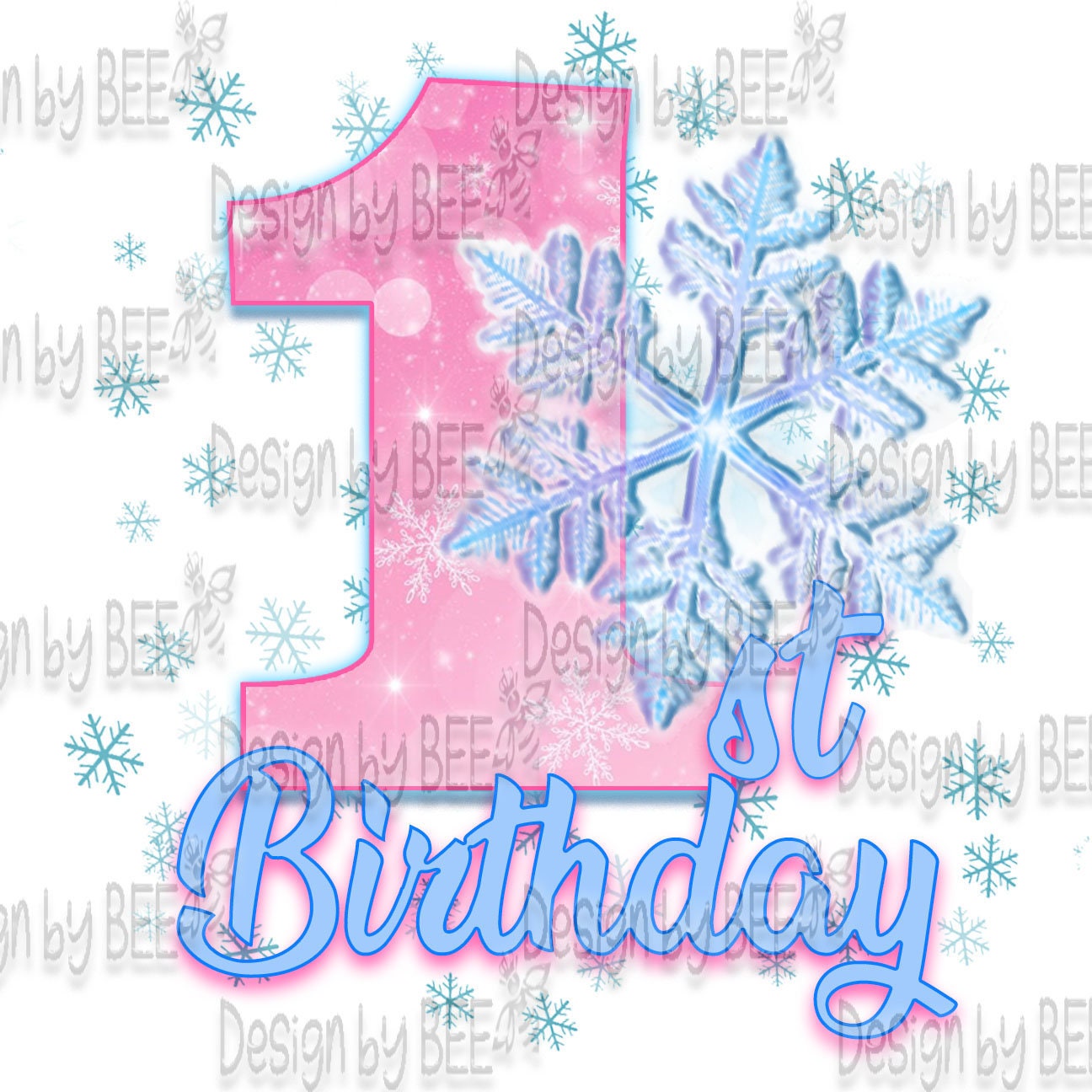1st Birthday Winter Wonderland PNG (digital Download Only) - Etsy
