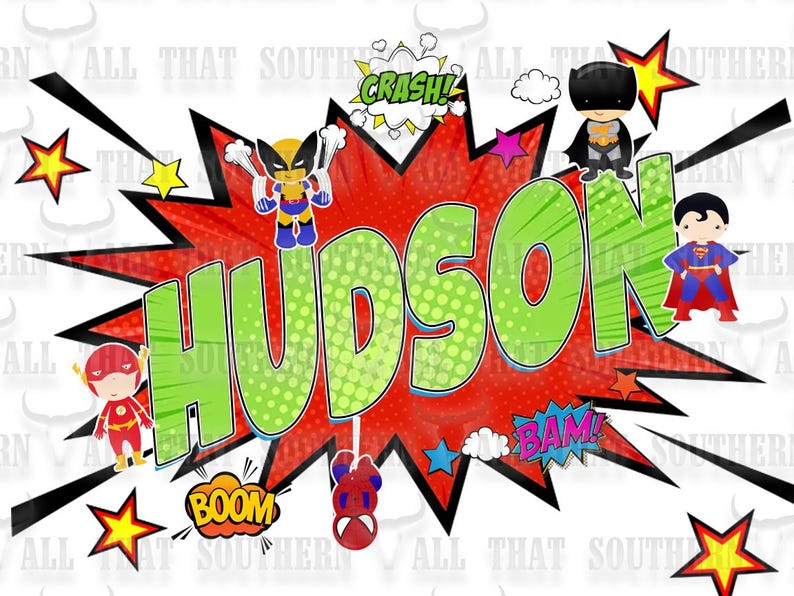 Hudson Superhero Comics Birthday Png (digital Download Only) - Etsy