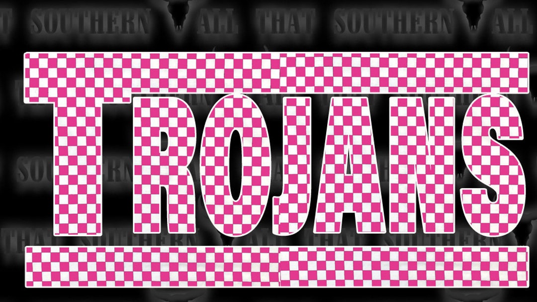 Pink Checkered Trojans Png Breast Cancer. Pinkout ( Digital Download ...