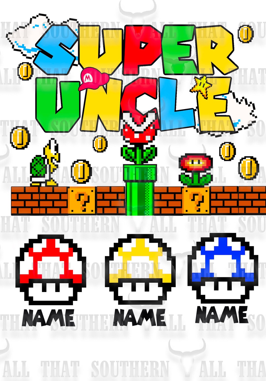 Super Uncle PNG (customizable Upon Request) Fathers Day Design (digital ...