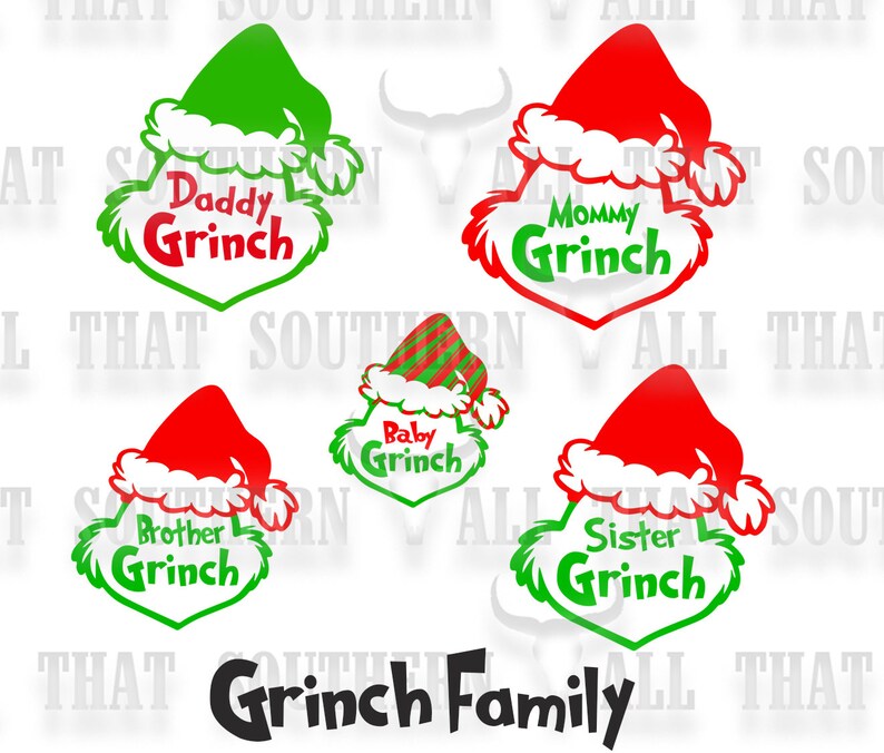 Grinch Family Clipart Png/svg digital Download Only - Etsy