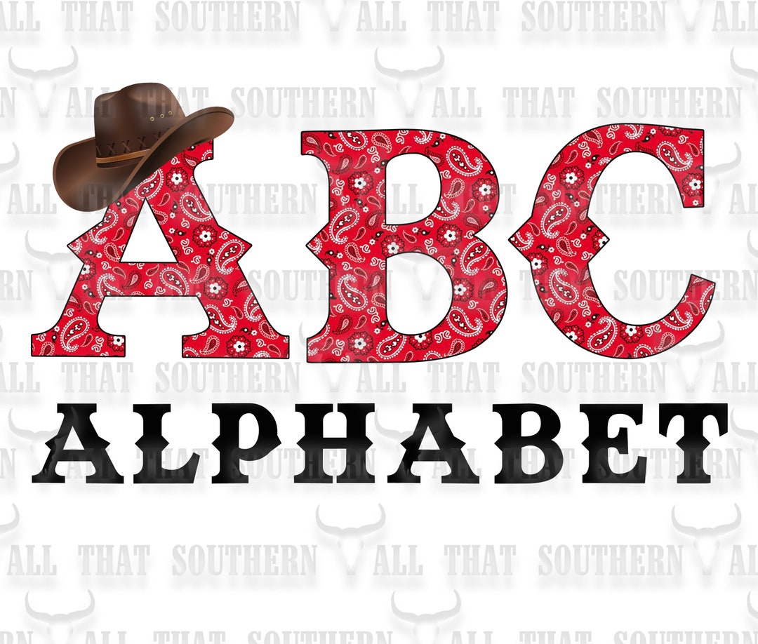 Western Bandana Alphabet Png (digital Download Only) - Etsy