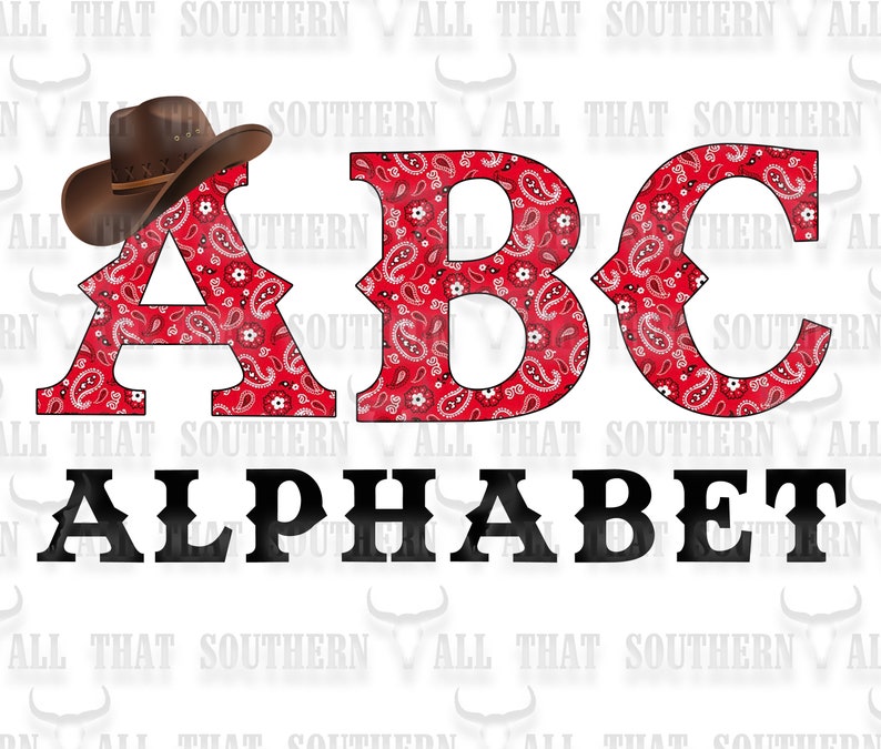 Western Bandana Alphabet Png (digital Download Only) - Etsy