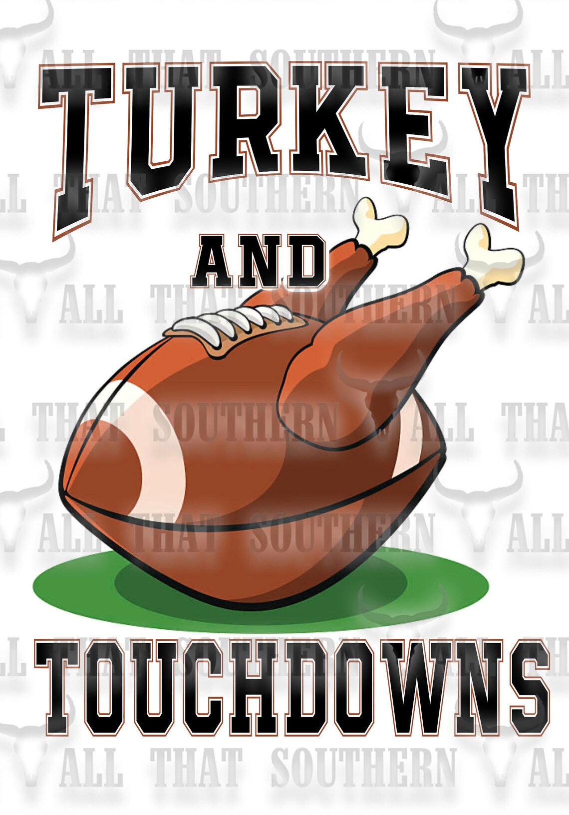 Turkey and Touchdowns THANKSGIVING PNG digital Download Only - Etsy