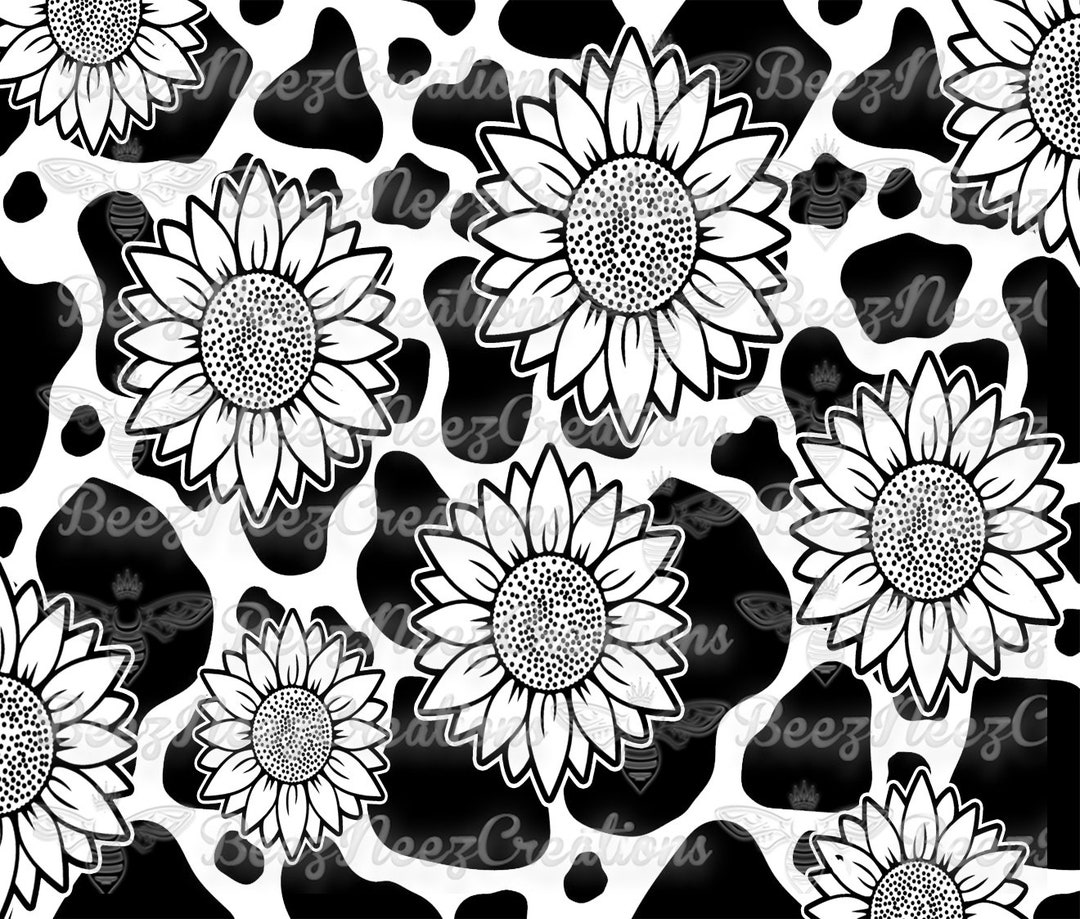 Cow Print Sunflower Design PNG (digital Download Only) - Etsy